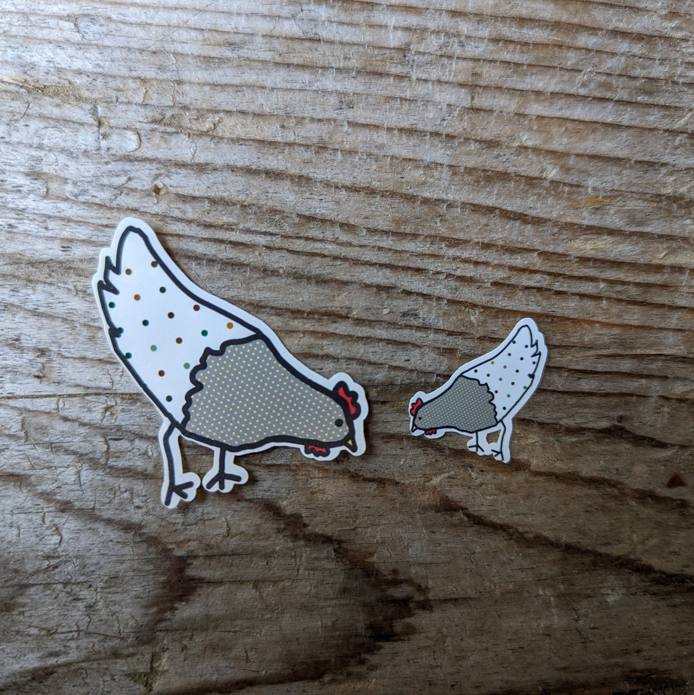Cute Pecking Hen Vinyl Sticker Set Colorful Patterned - Etsy