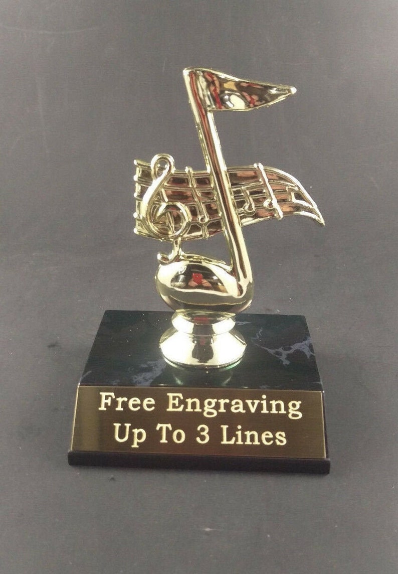 Music Note Trophy. Karaoke Award. Free Custom Engraving. - Etsy