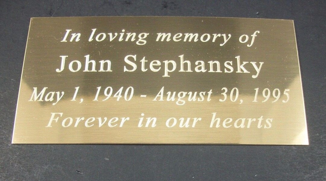 Custom Engraved 4" X 2" Brass Plate , Cremation, Urn, Memorial - Etsy