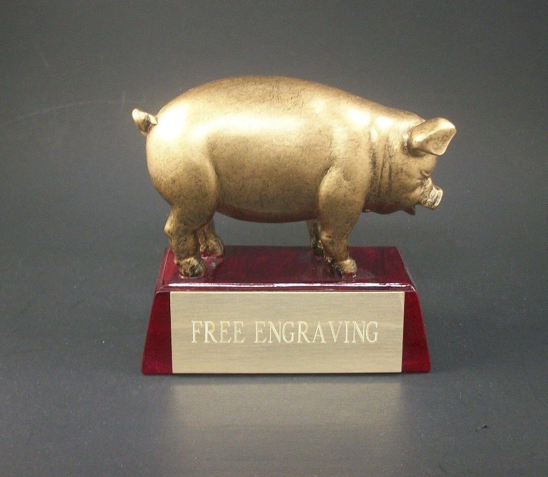 Pig BBQ Cookout, Cook-off Hog Trophy Award. Free Engraving. - Etsy
