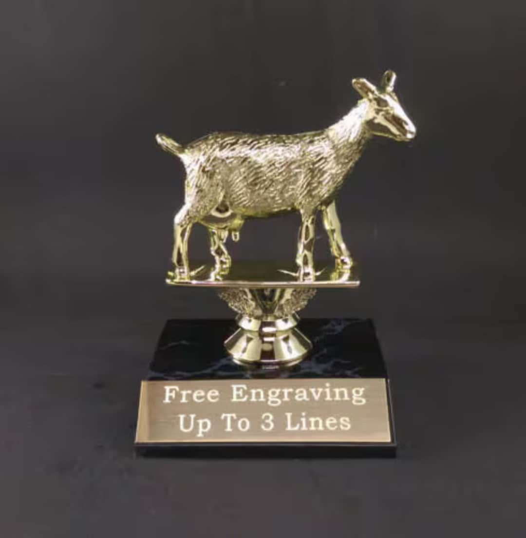 Goat Award Trophy. Greatest of All Time, G.O.A.T. Free Engraving. - Etsy