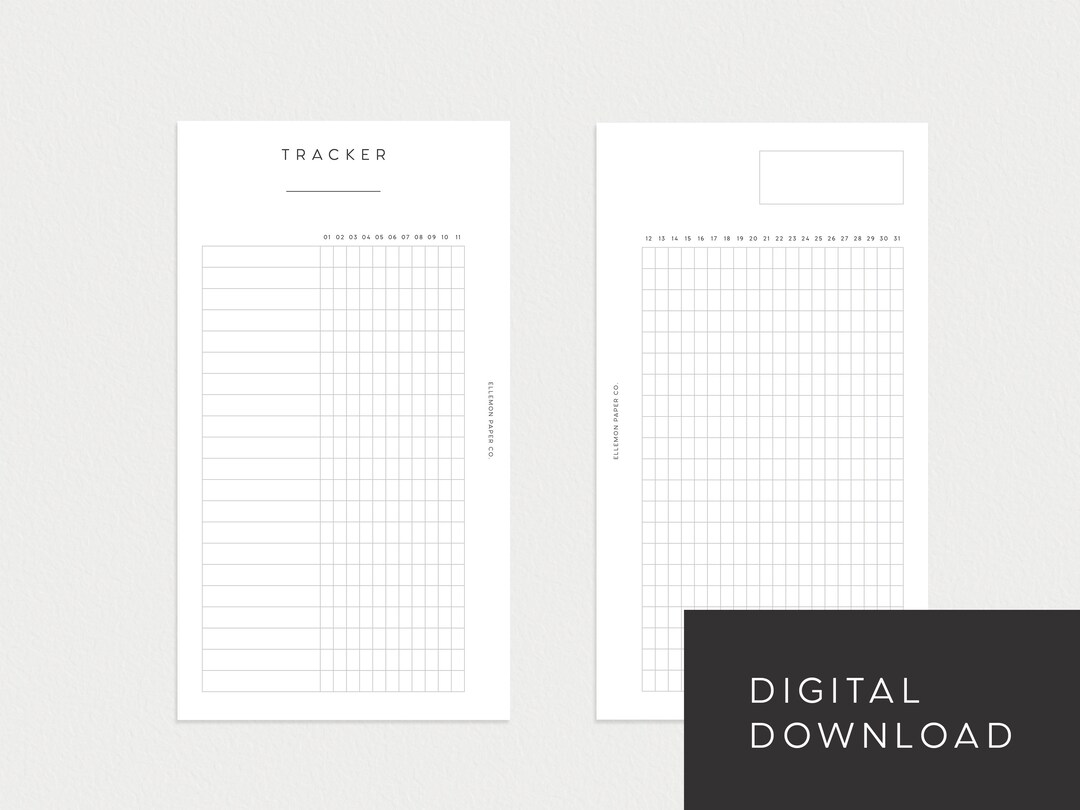 PRINTABLE Planner Personal Size 31-day Tracker - Etsy