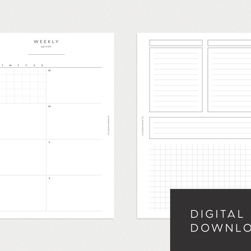 Weekly Hourly Planner Printable A5 Inserts Week on Two Pages - Etsy