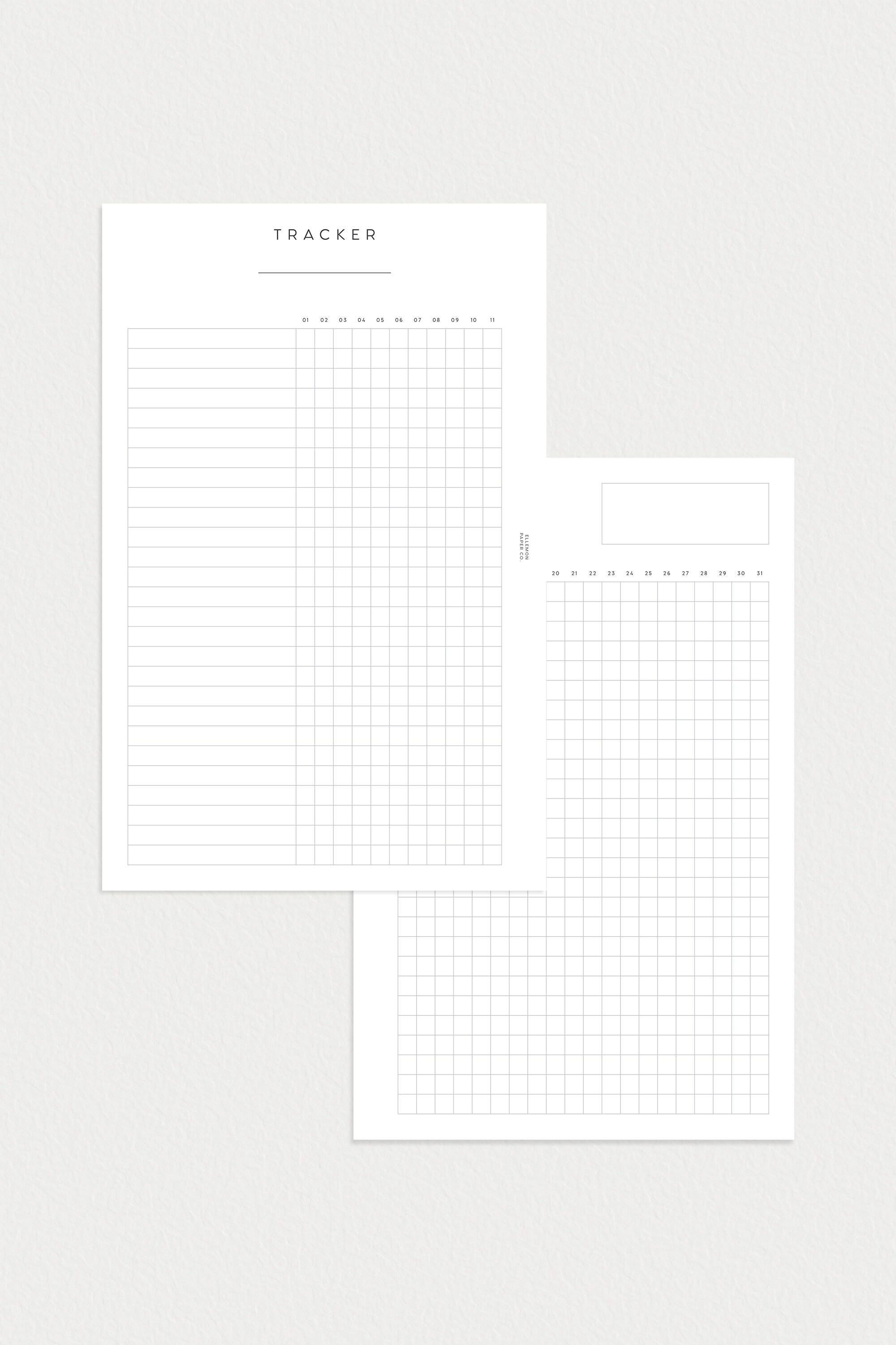 PRINTABLE Half Letter 31-day Tracker - Etsy