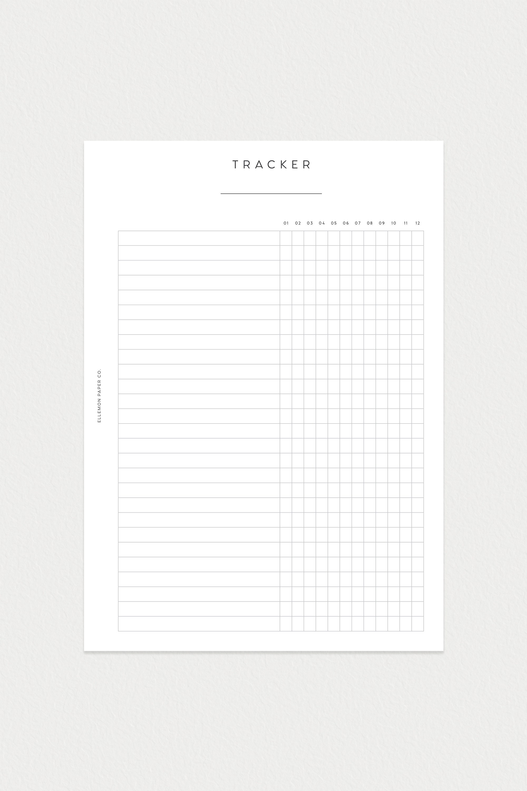 PRINTABLE Planner A5 12-month Tracker - Etsy