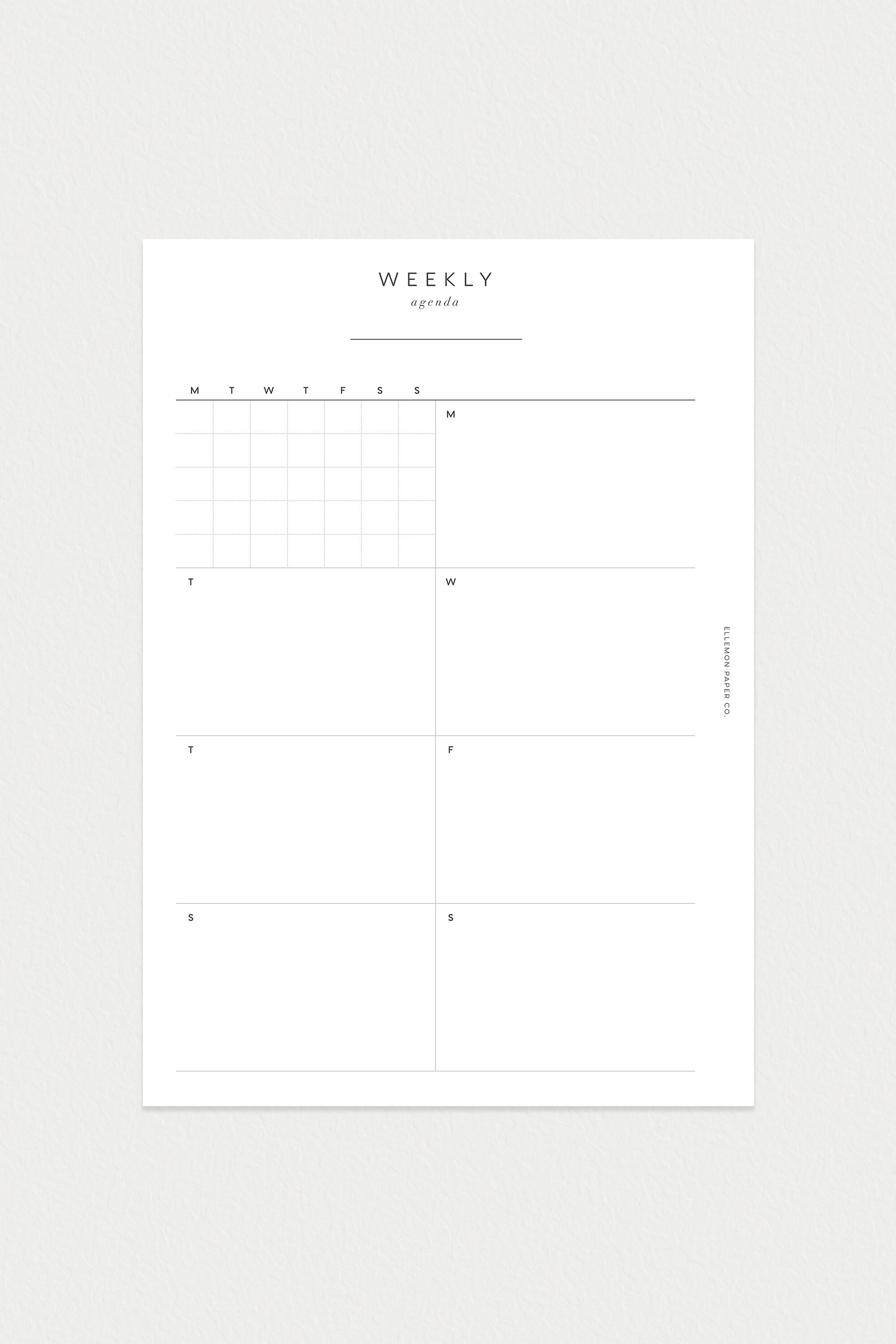 PRINTABLE Planner A6 Undated Weekly No. 2 (week on 2 Pages) - Etsy