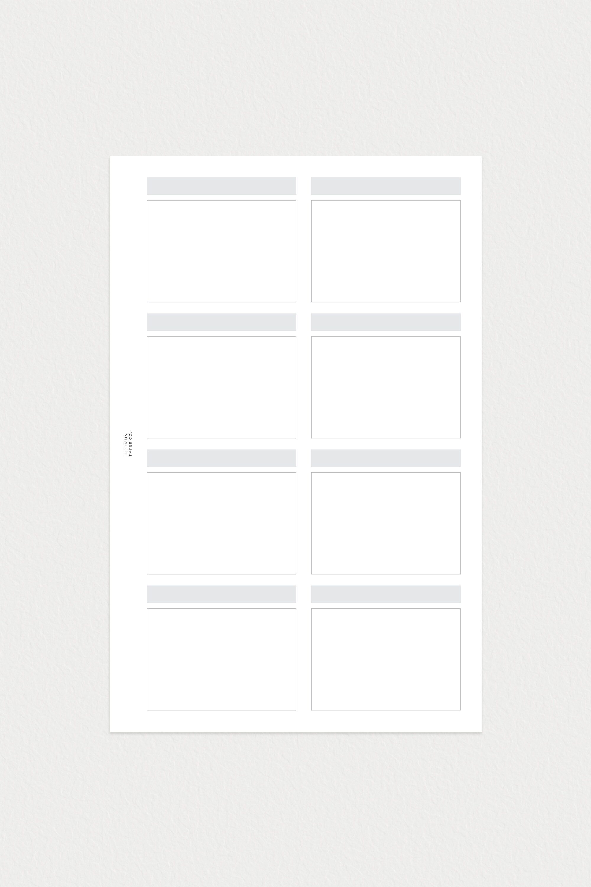 PRINTABLE Half Letter 8 Boxes - Etsy