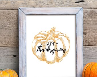 Happy Thanksgiving Digital Print - Etsy