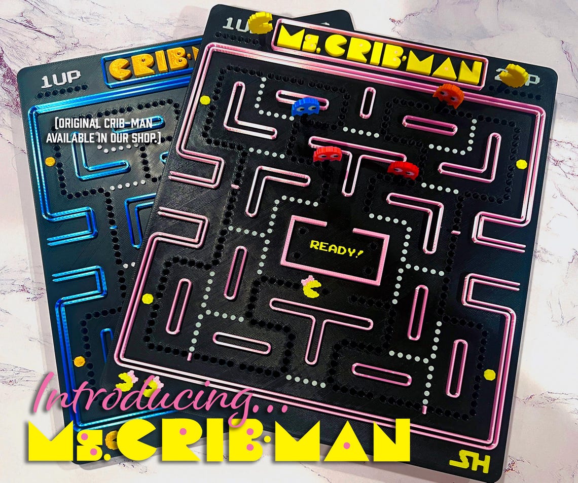 Ms Crib-man Arcade Cribbage Board - Etsy