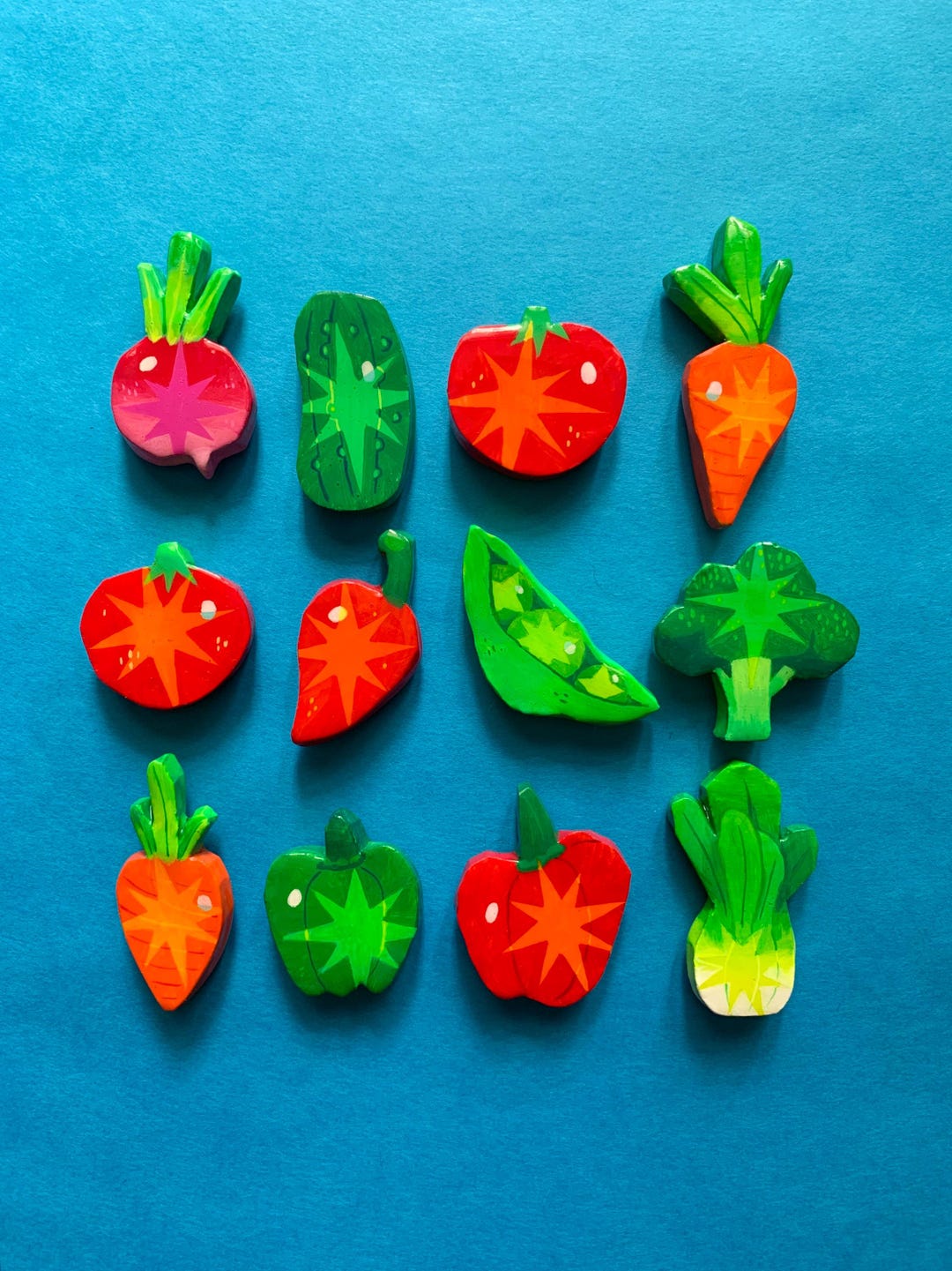 Handmade Star Vegetable Magnets - Etsy