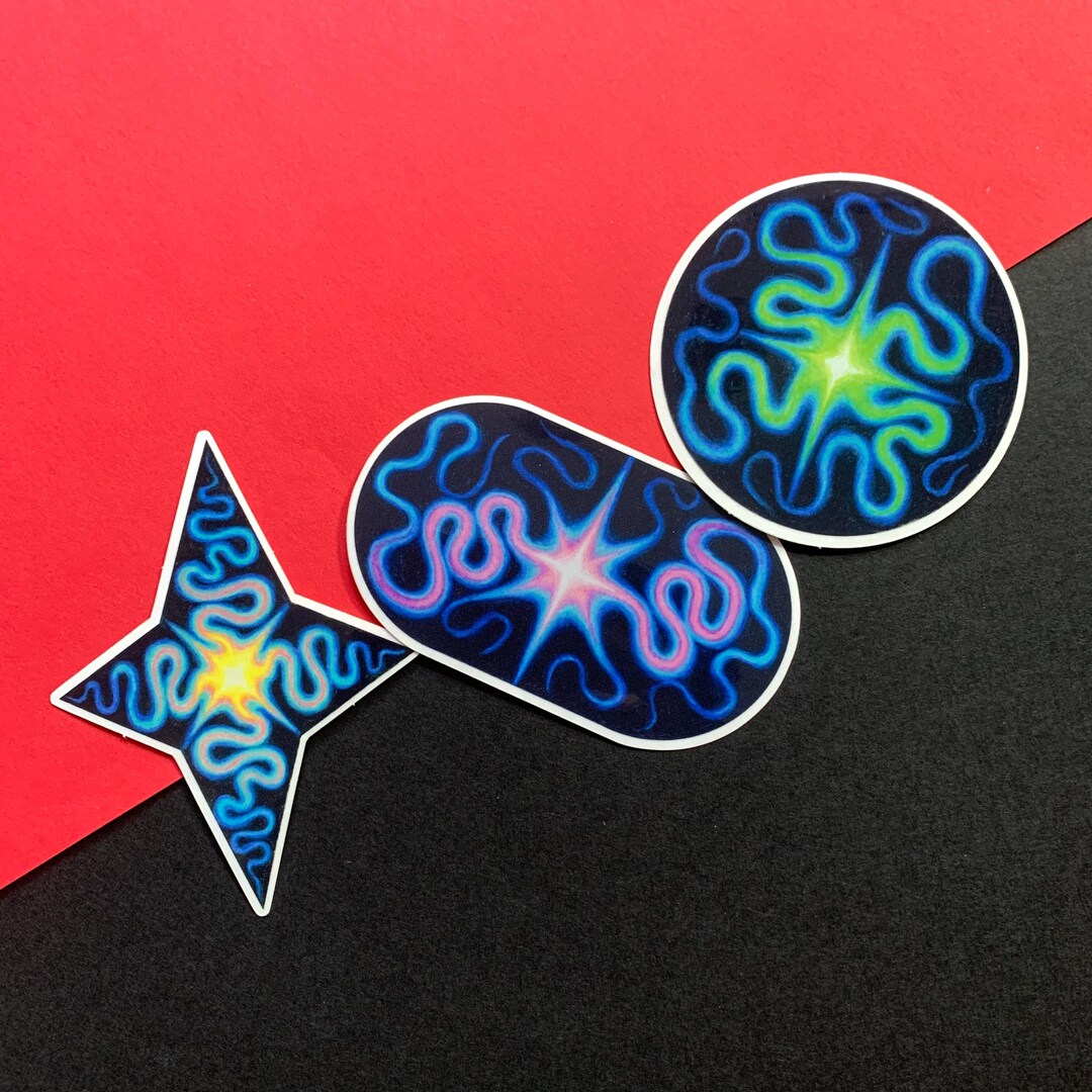 Squiggly Stars Sticker Pack - Etsy