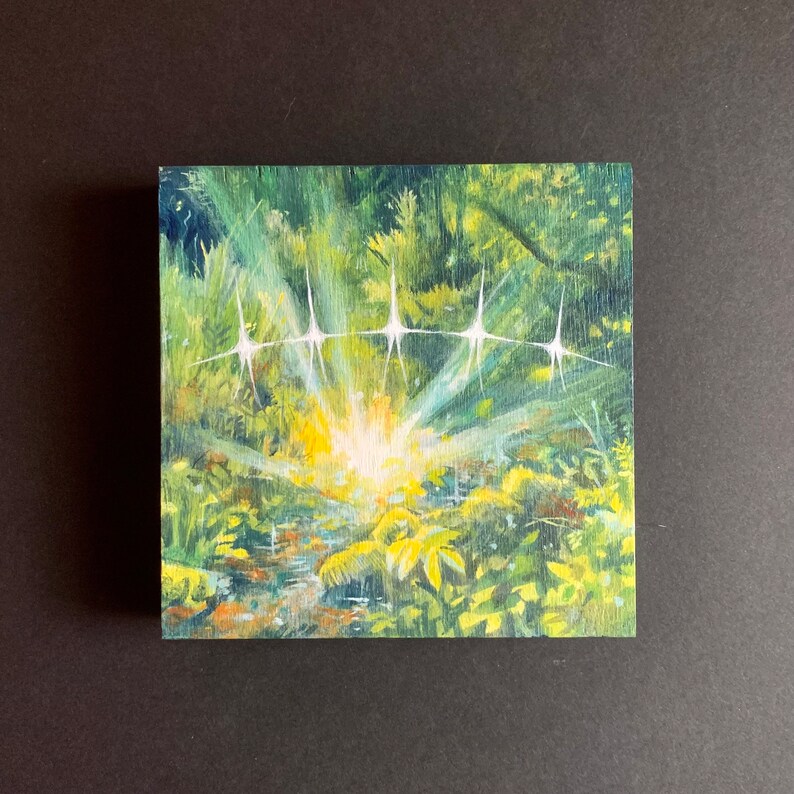 Star Studded Landscapes Mini Original Paintings - Etsy