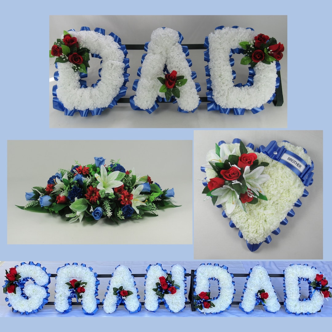 Funeral Flowers Package Customiseable Dad Grandad - Artificial Funeral ...