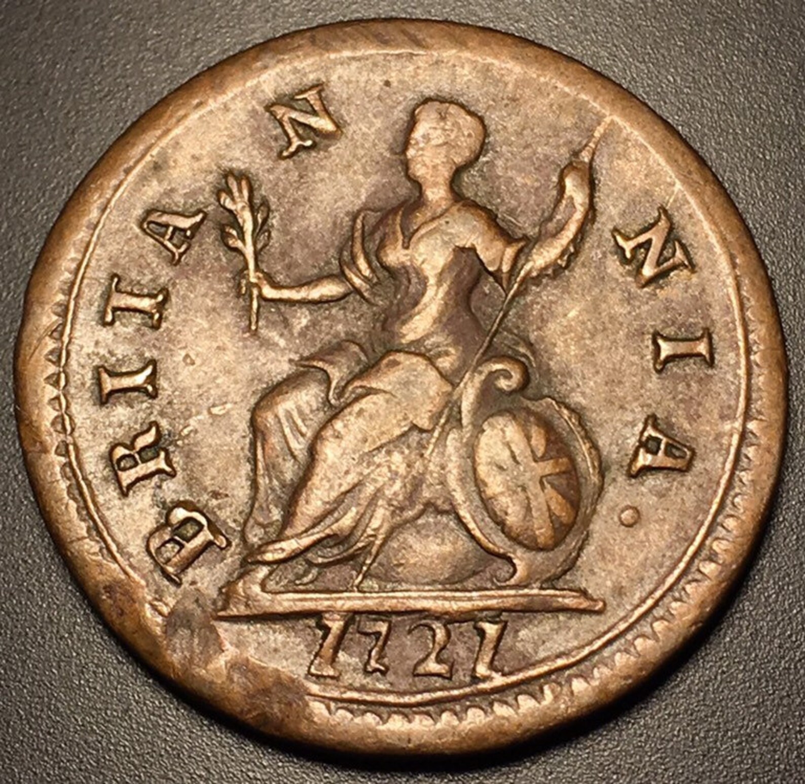 1721 Great Britain Coin Farthing - Etsy