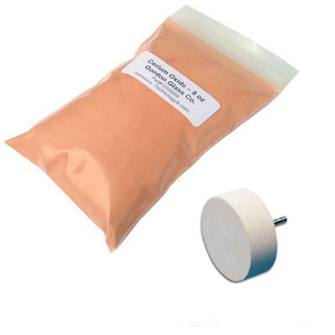 Cerium Oxide High Grade Polishing Powder 8 Oz and 2 Felt Polishing ...