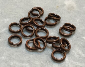 200 pcs of Antique Copper Split Rings 8mm