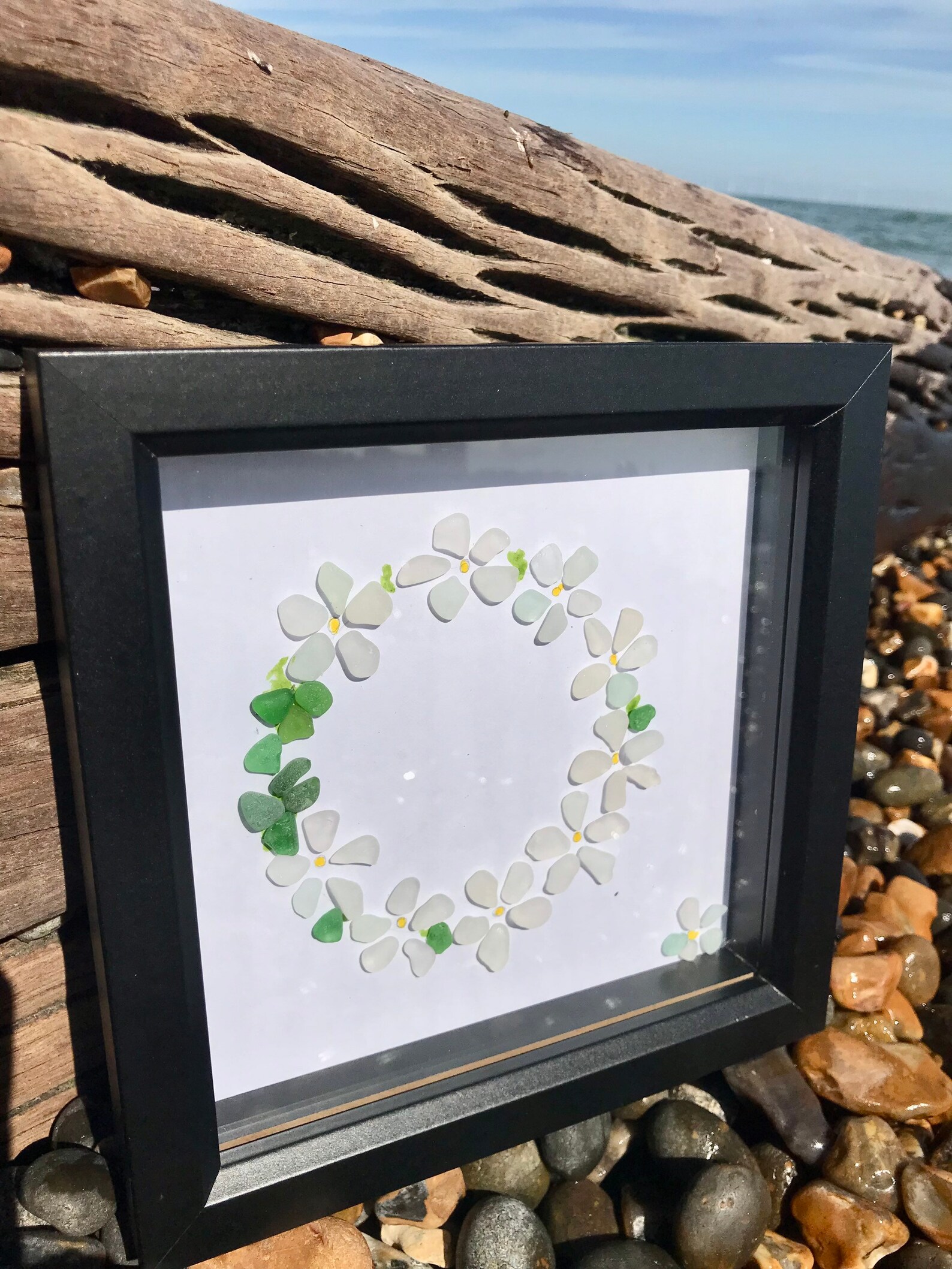 Sea Glass Art Sea Glass Sea Glass Picture Handmade Beach - Etsy