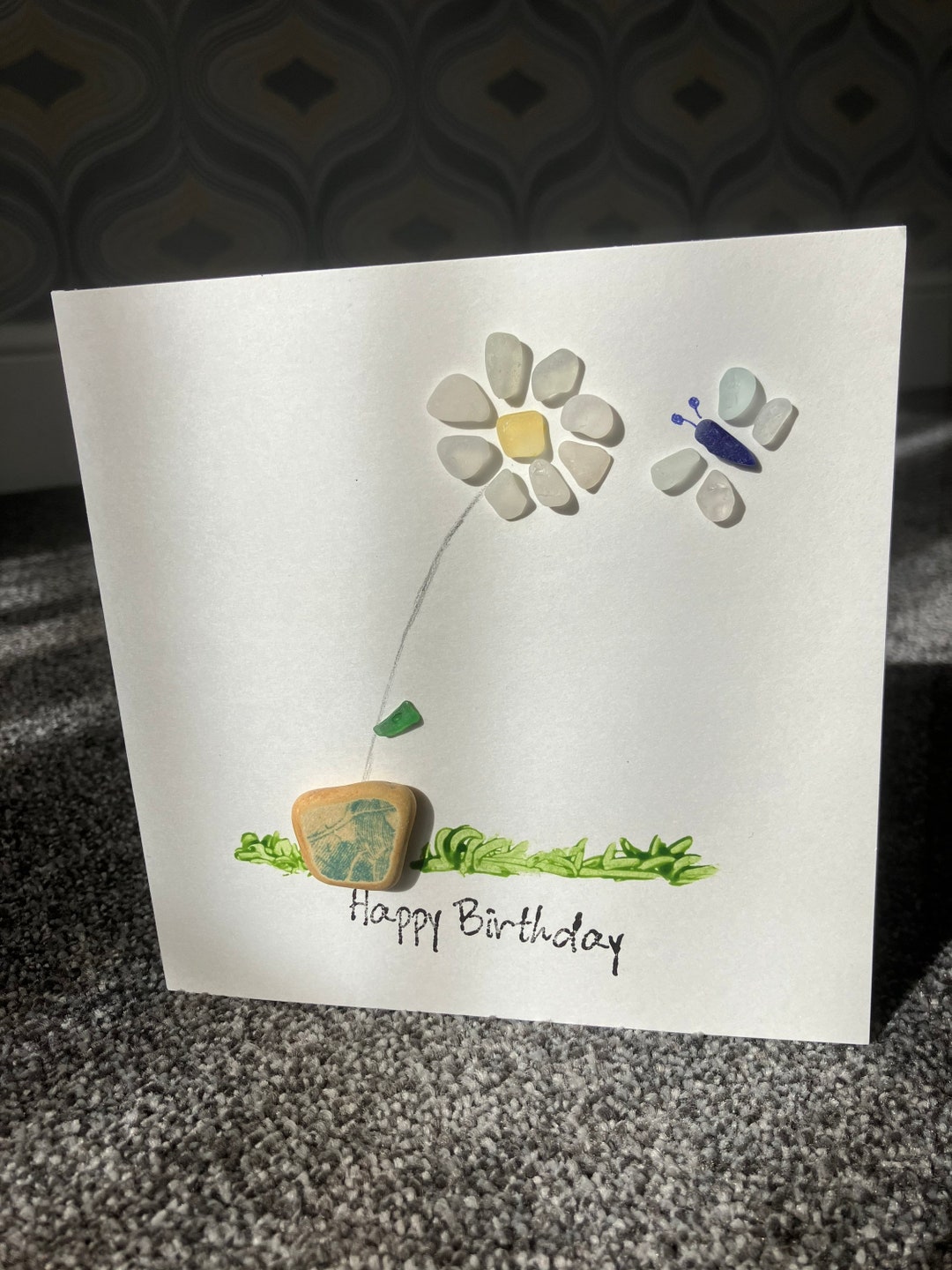 Sea Glass Birthday Card, Greetings Card, Sea Glass, Handmade, Birthday ...