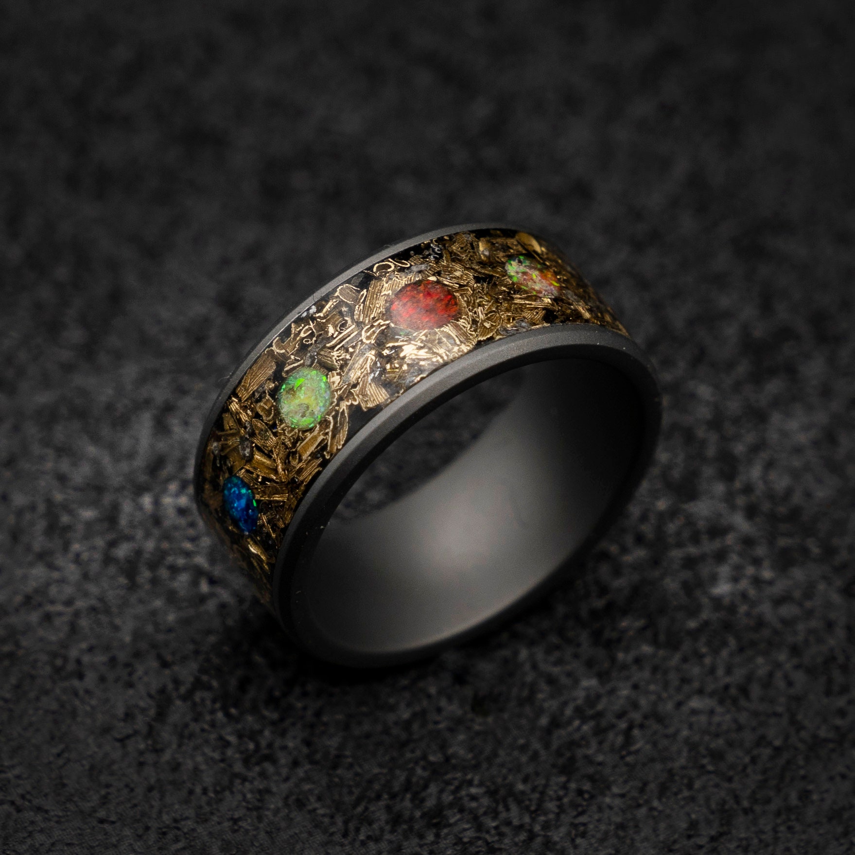 marvel infinity ring, Meteorite ring ,mens wedding band, Opal ring ...