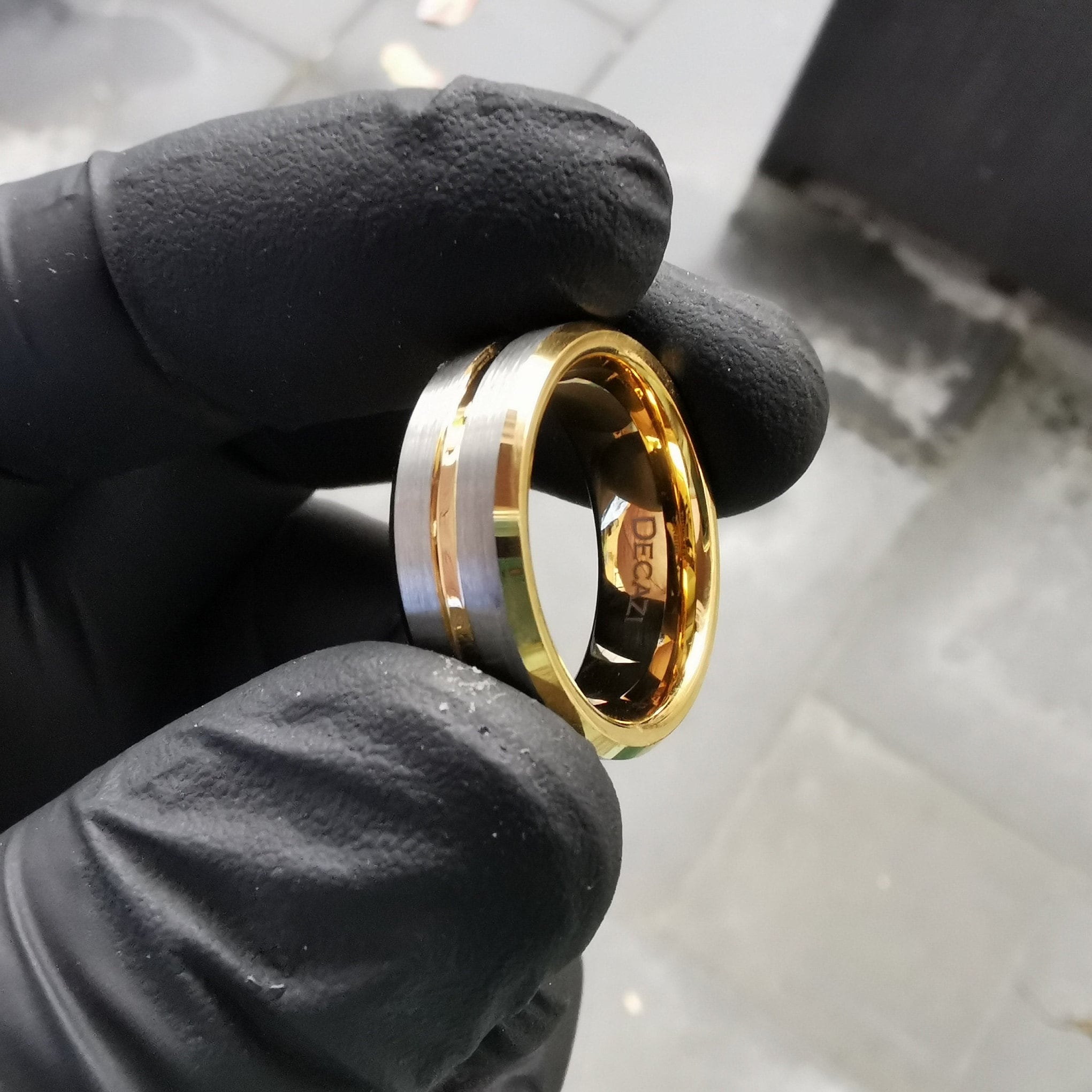 Gold tungsten ring, Cheap wedding ring, unique wedding band, cheap ring ...