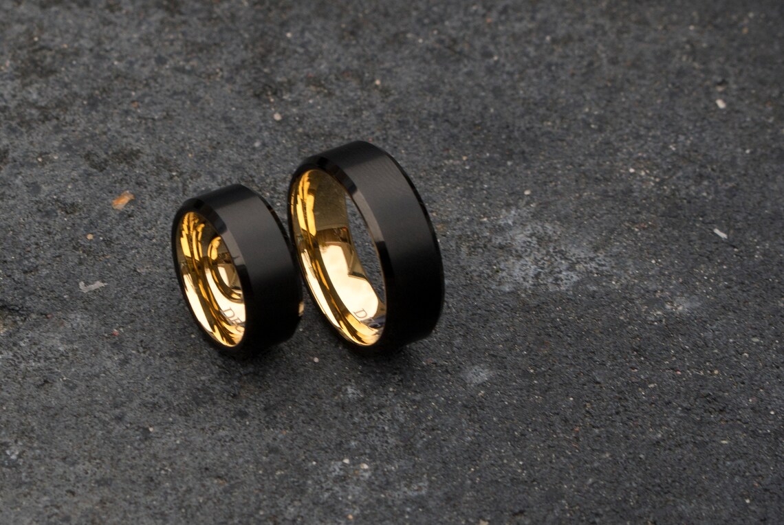 Tungsten Wedding Ring Set. Wedding Set. Minimalistic Wedding - Etsy