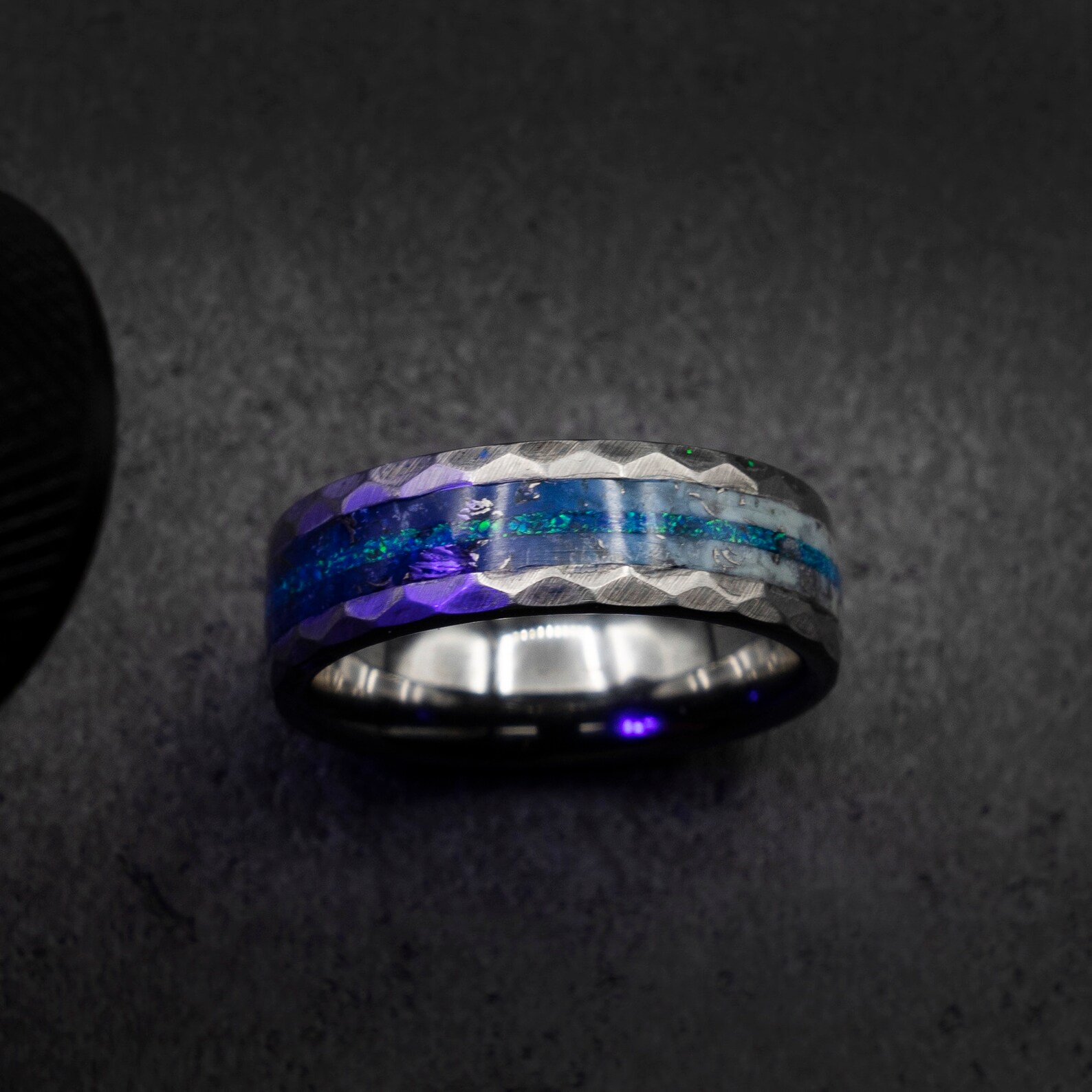 This Ring Turns Blue With UV Glow in the Dark Meteorite Ring - Etsy