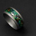 Sandblasted Tungsten Ring, Pallasite Metoerite Ring, Opal Ring, Mens ...