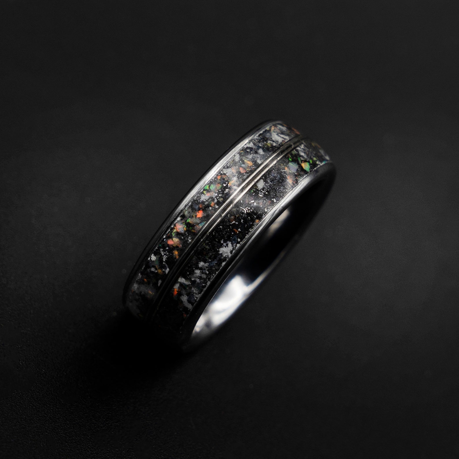 READY TO SHIP Meteorite Ring Opal Ring Glow in the Dark | Etsy