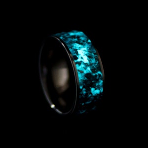 Titanium Shaving Ring. Glowstone Ring. Man Opal Ring. Unique Mens Ring ...