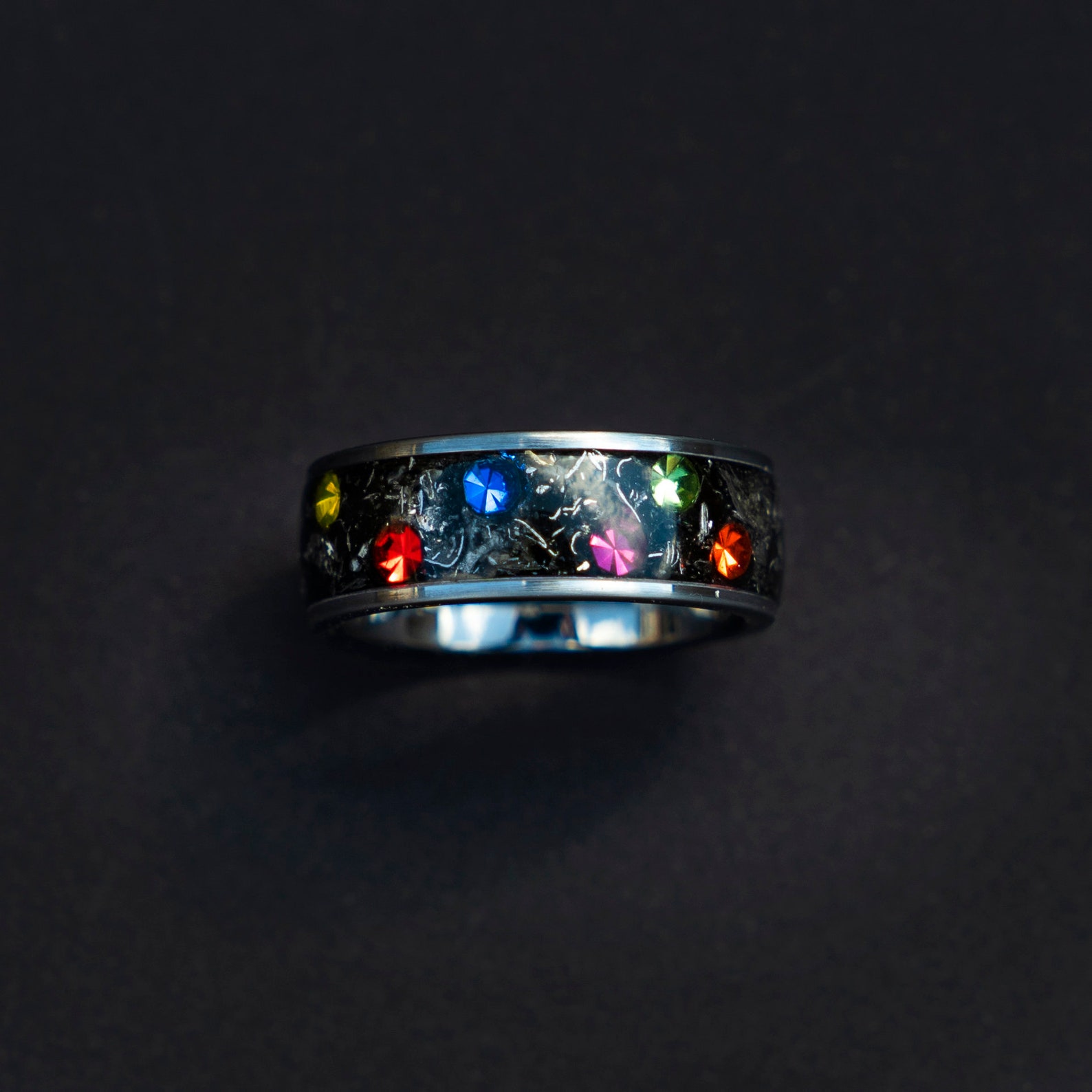 Meteorite Ring the Six Stones Mens Ring Comic Book Inspired - Etsy