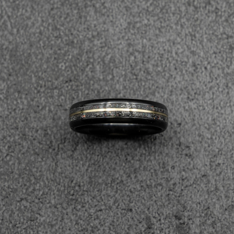 Meteorite Ring Glow Ring Gold Tungsten Ring Ceramic Ring - Etsy