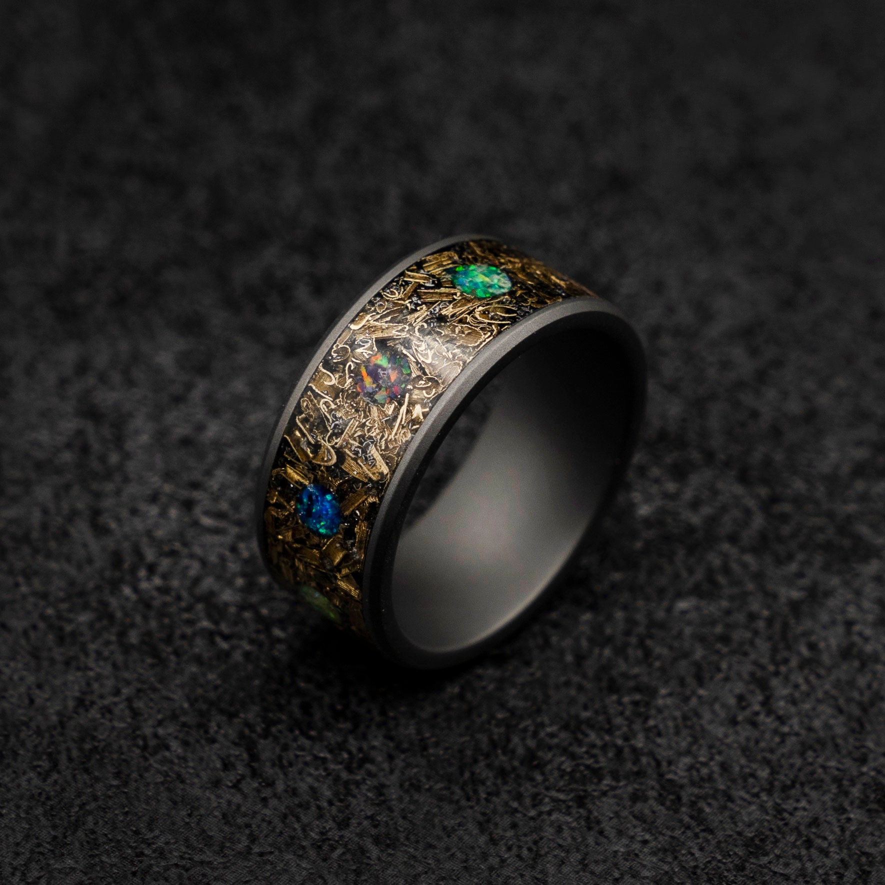 marvel infinity ring, Meteorite ring ,mens wedding band, Opal ring ...