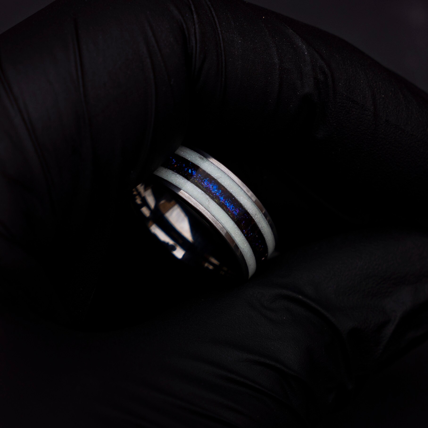 Glow in the dark ring, glow ring, mens wedding band, tungsten ring men ...
