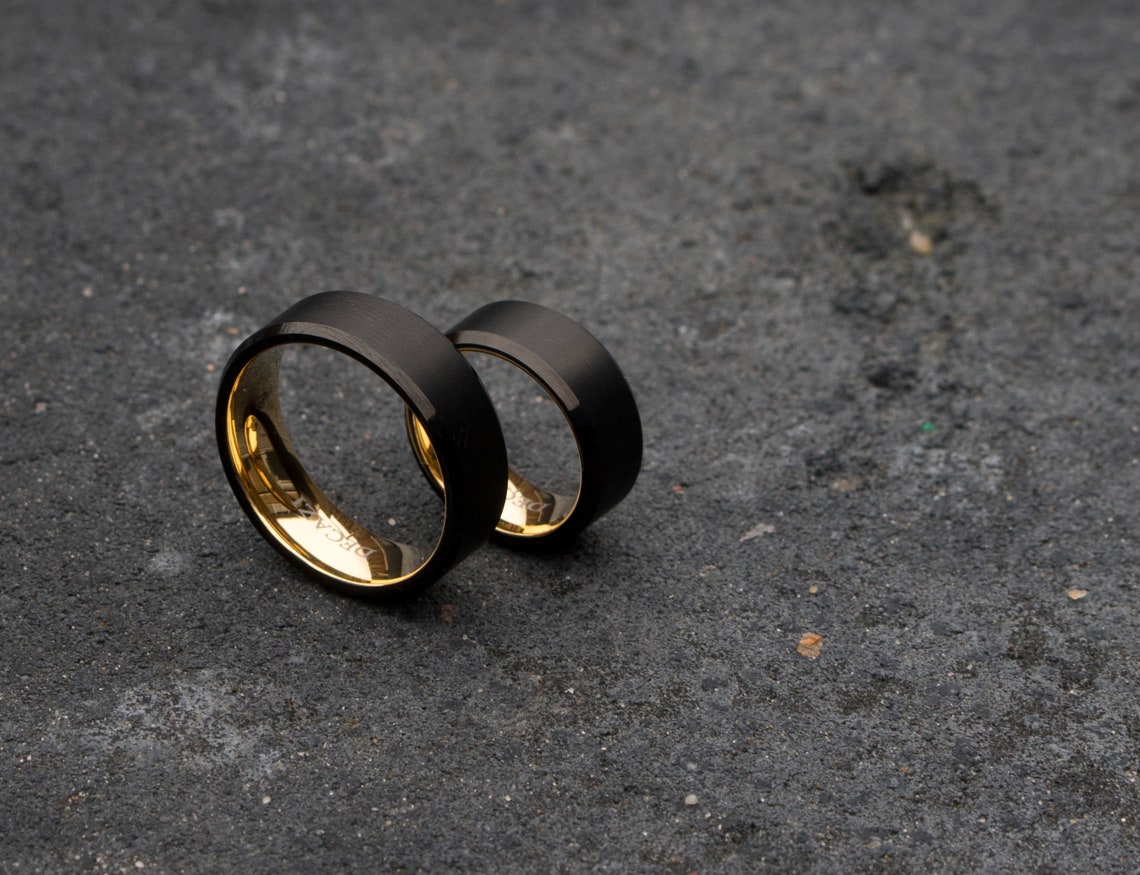 Tungsten Wedding Ring Set. Wedding Set. Minimalistic Wedding - Etsy