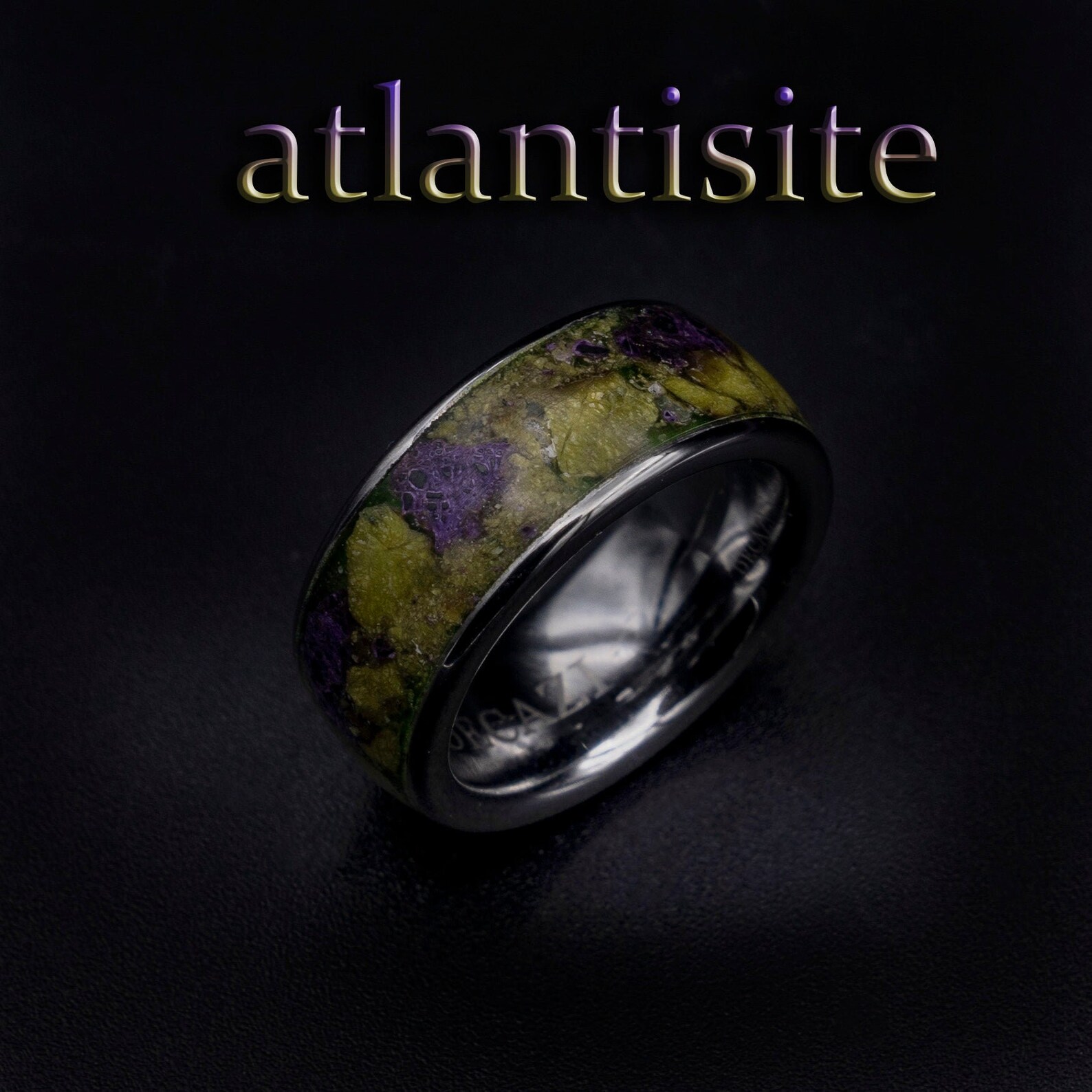Atlantisite Ring Earth Stone Ring Glow in the Dark Ring - Etsy