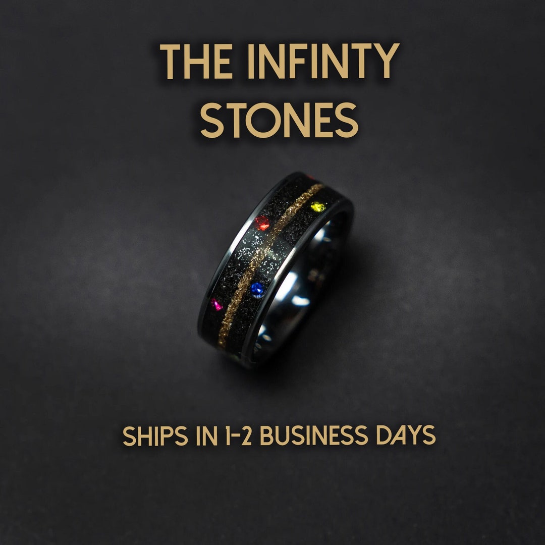 Meteorite Mens Ring, Comic Book Inspired Cubic Zirconia Ring, Tungsten ...