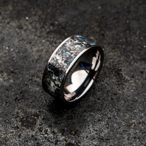 Titanium Shaving Ring. Glowstone Ring. Man Opal Ring. Unique Mens Ring ...