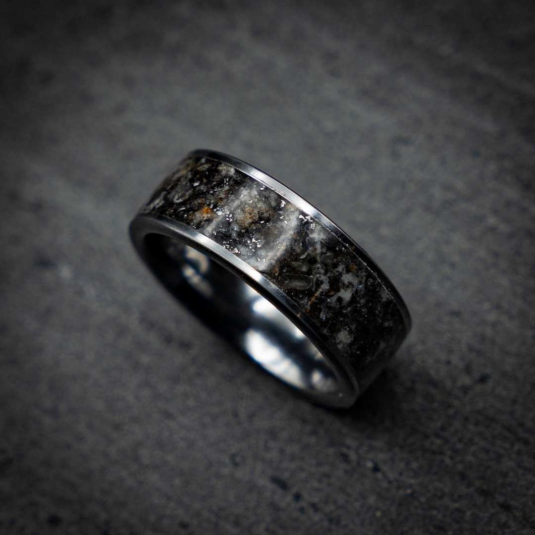 Meteorite Ring, Gift for Him, Engagement Rings, Meteorite Mens Ring ...