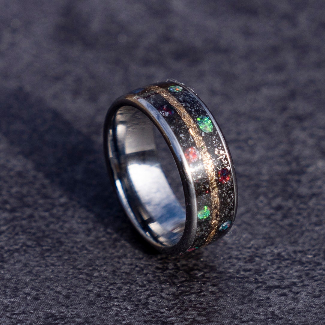 marvel infinity ring, Meteorite, mens opal, Lunar jewelry, Gold ...