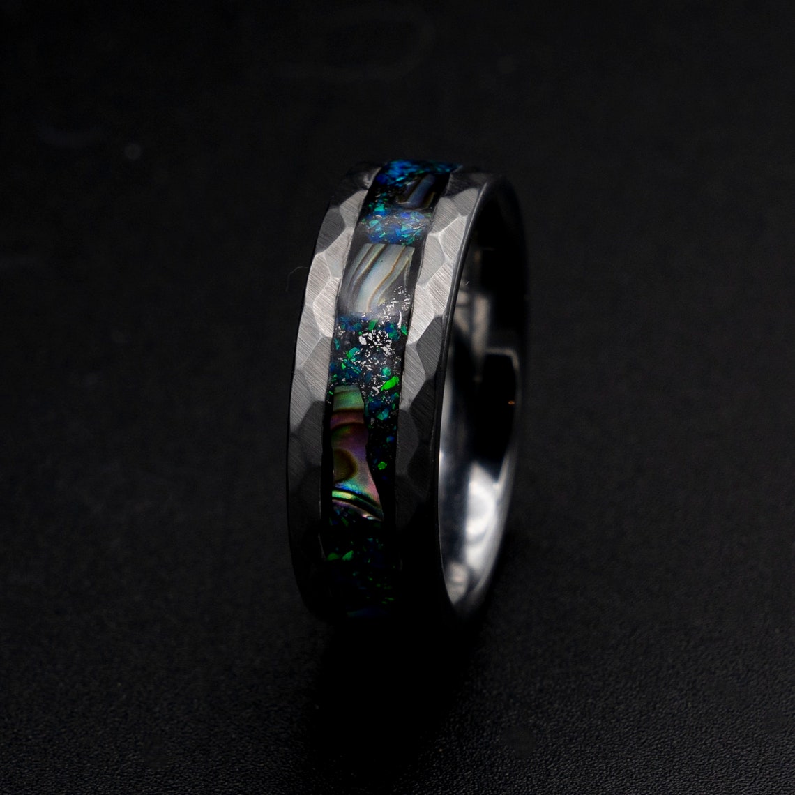 Abalone Shell Ring Mens Wedding Band Abalone Ring Mens | Etsy