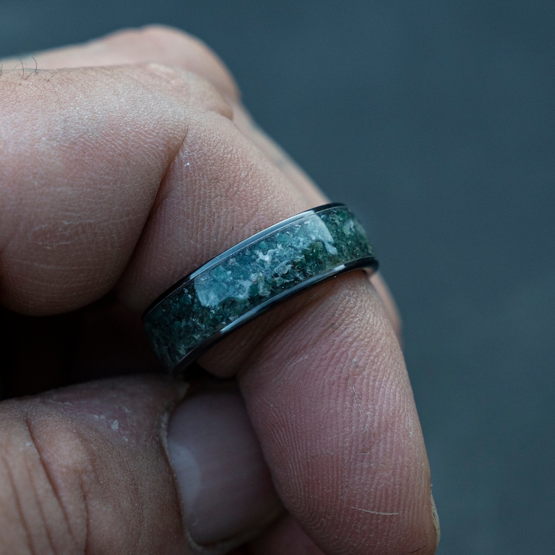 Moss Agate Ring Moss Agate Engagement Ring Moss Agate - Etsy