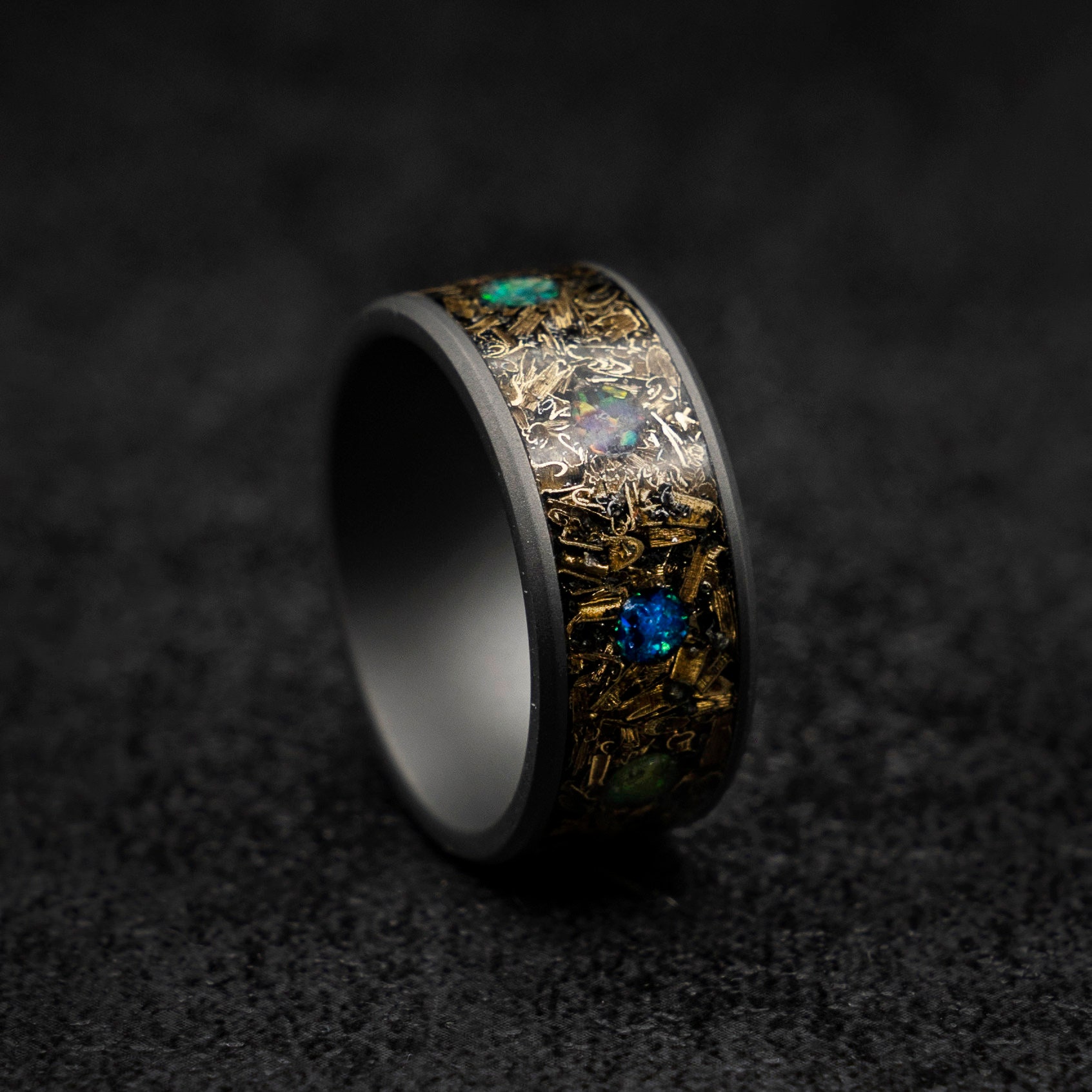 marvel infinity ring, Meteorite ring ,mens wedding band, Opal ring ...