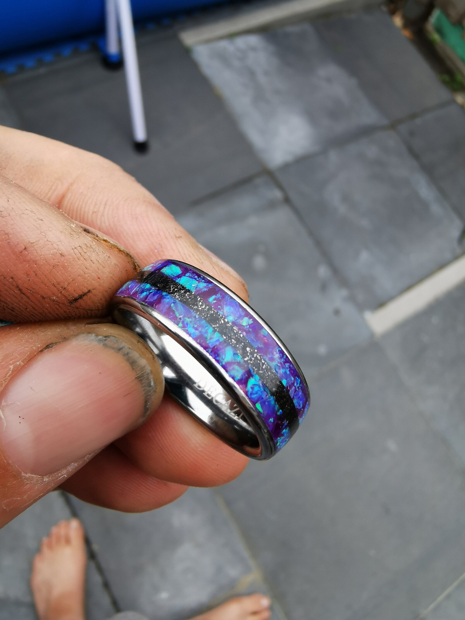 Galaxy Opal Ring Glow in the Dark Purple Opal Opal | Etsy