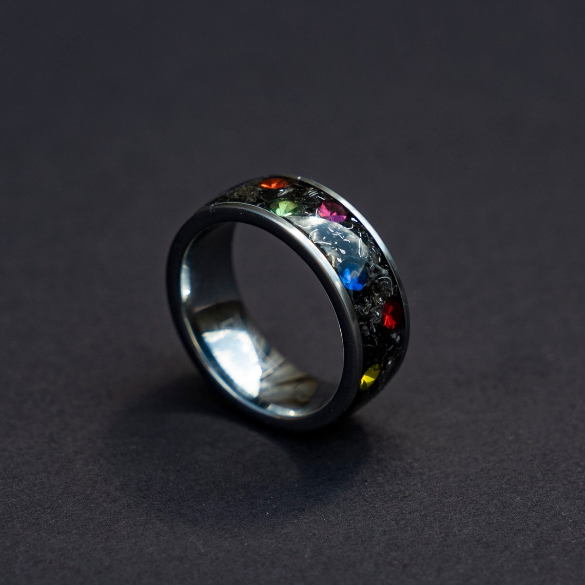 Meteorite Ring the Six Stones Mens Ring Comic Book Inspired - Etsy