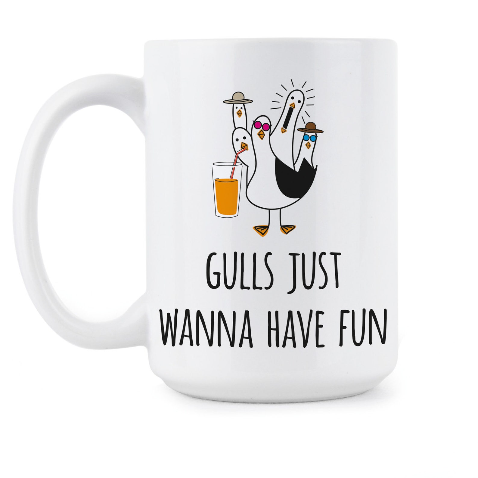 Seagull Mug Gulls Just Wanna Have Fun - Etsy