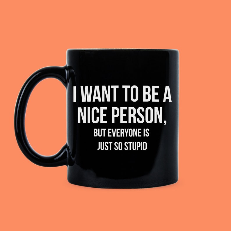 I Want to Be a Nice Person Mugs With Sayings Sassy Nice Stupid | Etsy