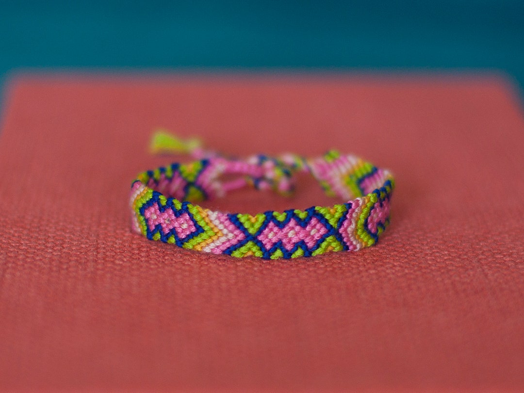 Aztec Friendship Bracelet, Tribal Pattern, Multicolor Bracelet ...