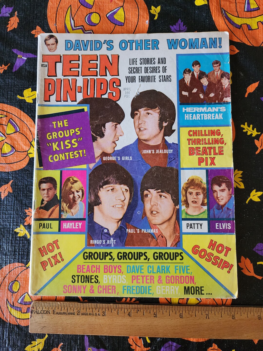 Vintage Teen Pin-ups Magazine April 1966 Beatles Beach Boys Stones Elvis Connery - Etsy