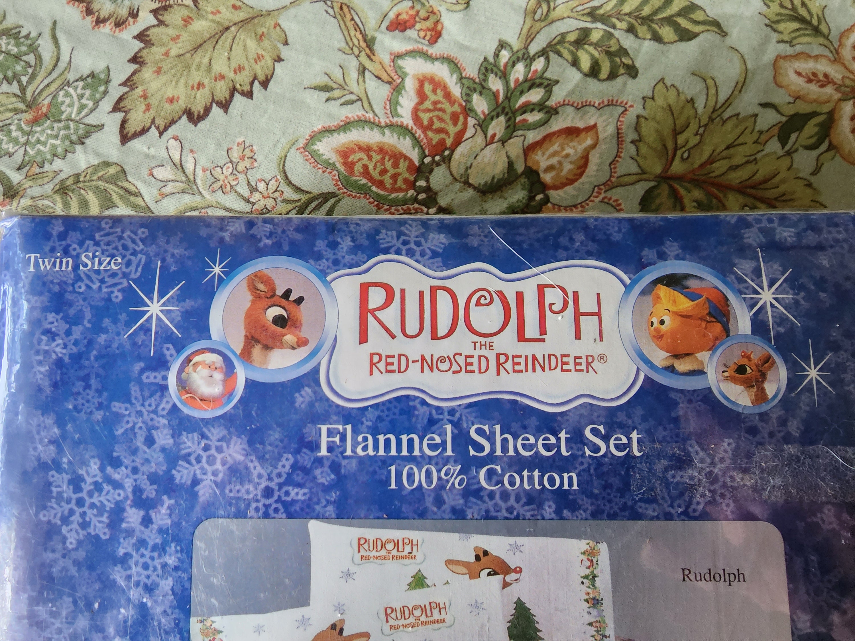 Vintage the Rudolph Red Nosed Reindeer Twin Sheet Set Flannel Cotton ...