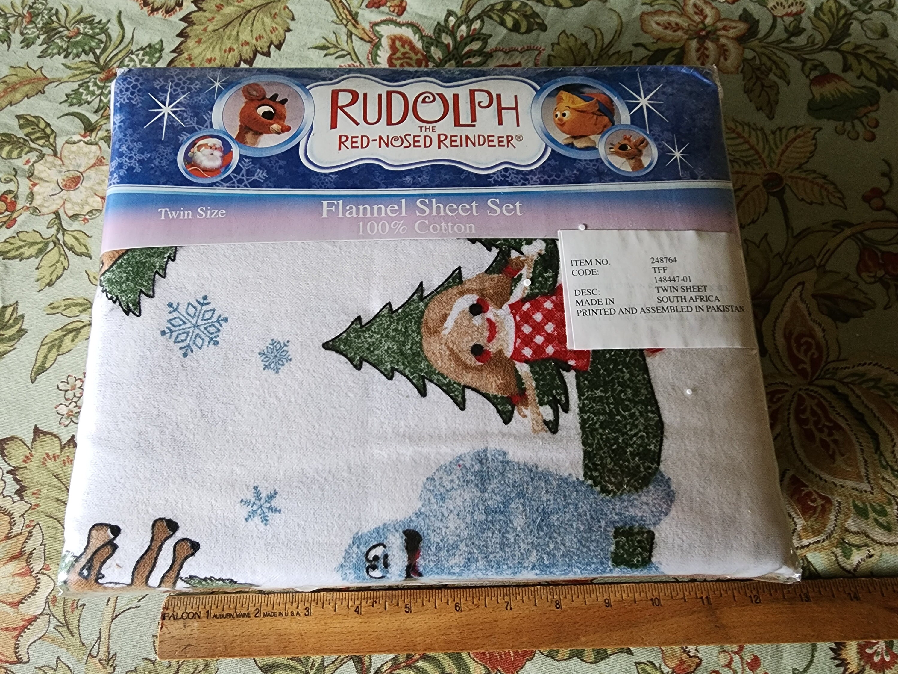 Vintage the Rudolph Red Nosed Reindeer Twin Sheet Set Flannel Cotton ...